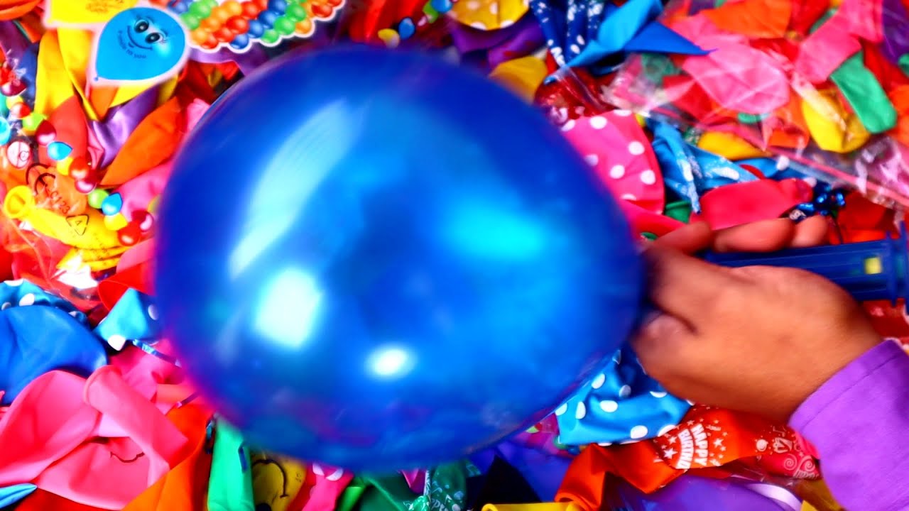 Blue Balloon Blowing Making Apple and Popping // Big Balloon Pop - YouTube