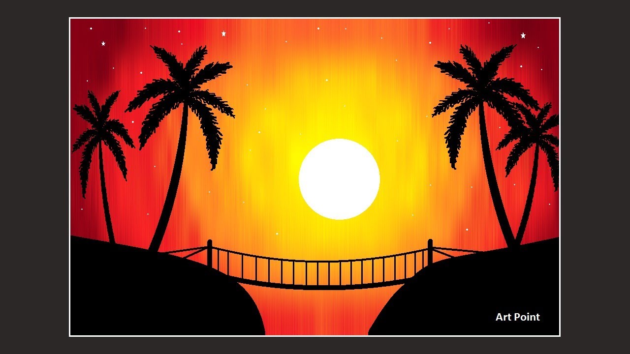 How to Draw - in computer| Microsoft paint tutorial | scenery drawing ...