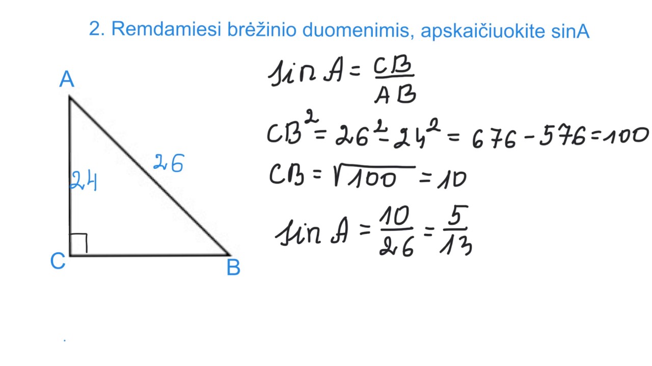 Stačiųjų trikampių trigonometriniai sąryšiai - YouTube