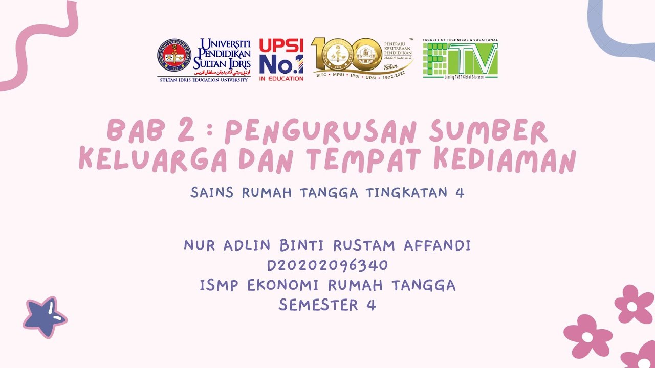 KIT MEDIA KPD3016 BAB 2 PENGURUSAN SUMBER KELUARGA SAINS RUMAH TANGGA ...