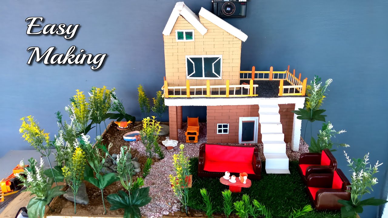 Beautiful And Easy House Making With Cardboard | Simple DIY House ...