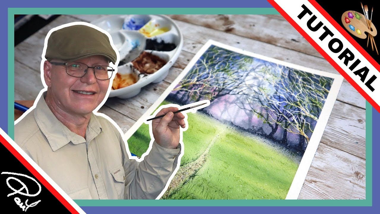 SIMPLE Watercolor LANDSCAPE Tutorial - YouTube