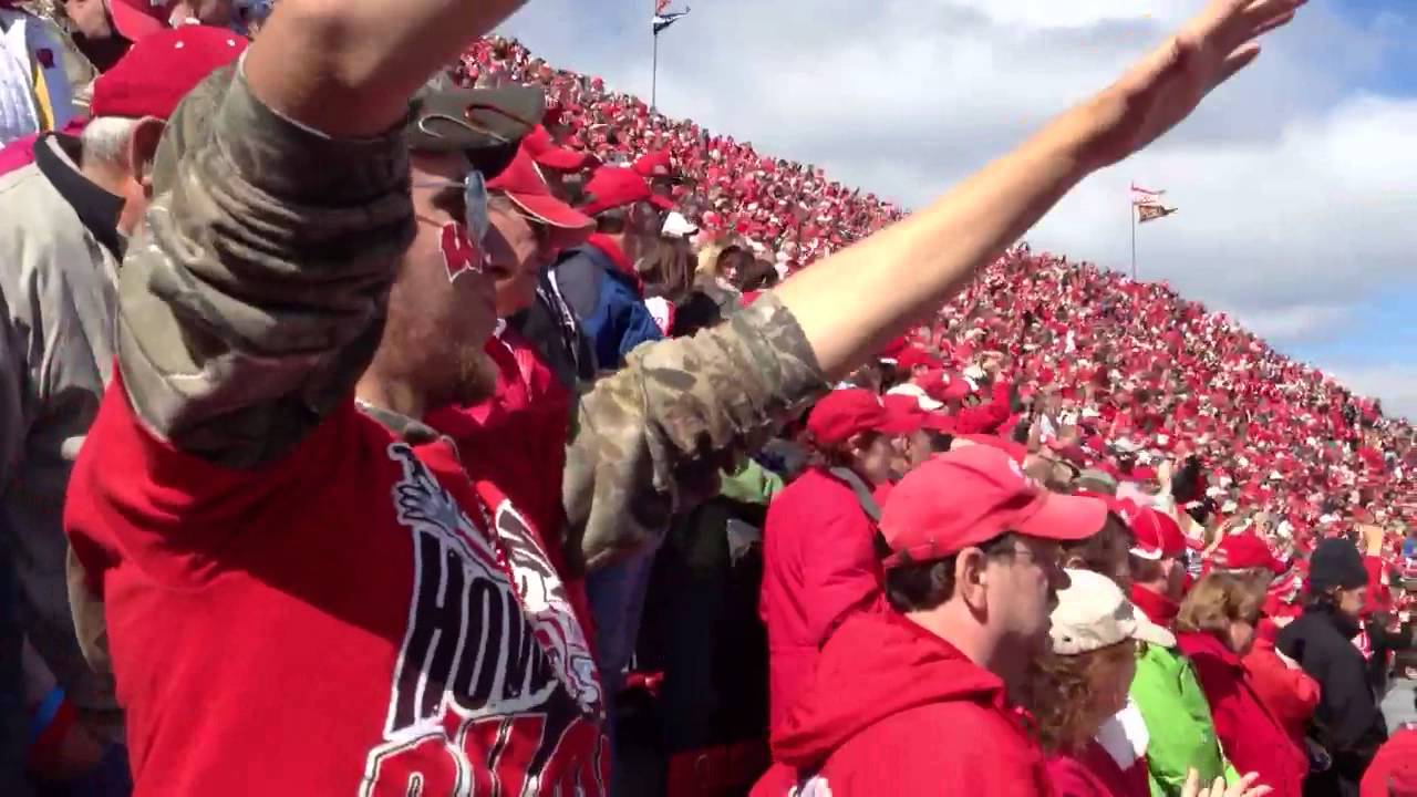 Jump around at University of Wisconsin - Madison football game. - YouTube