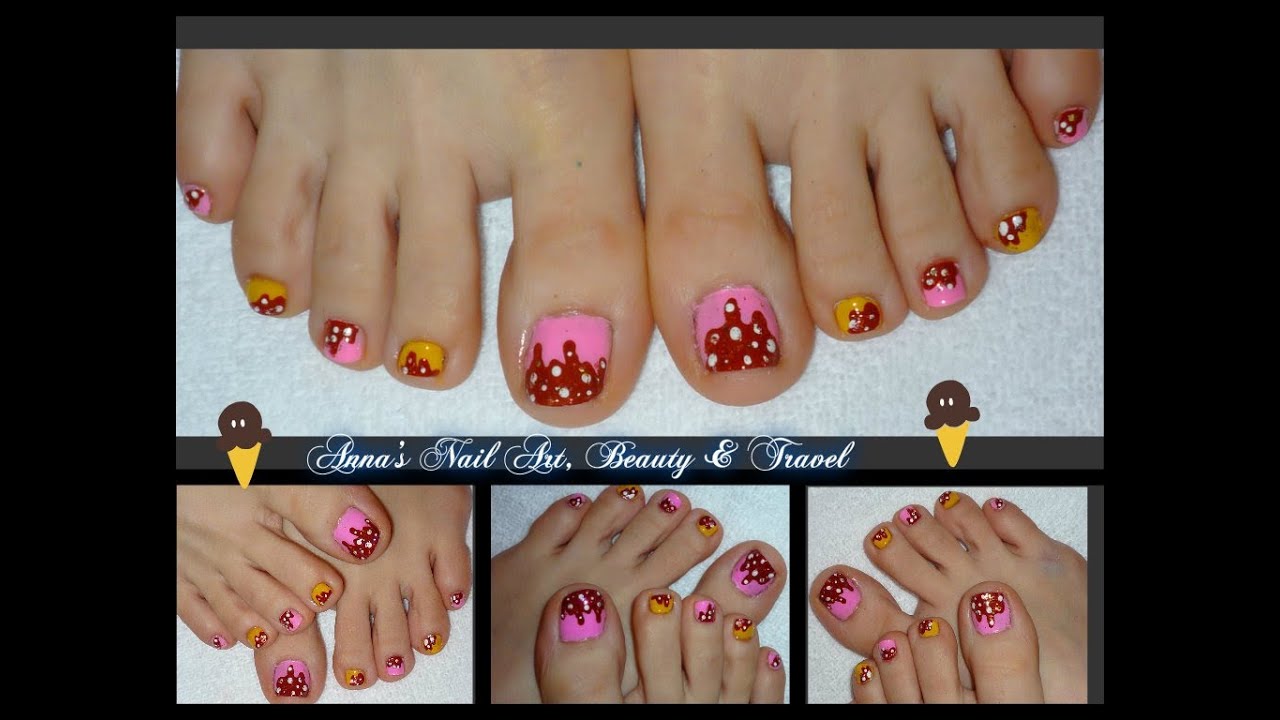 Chocolate Toes Nail Design - YouTube