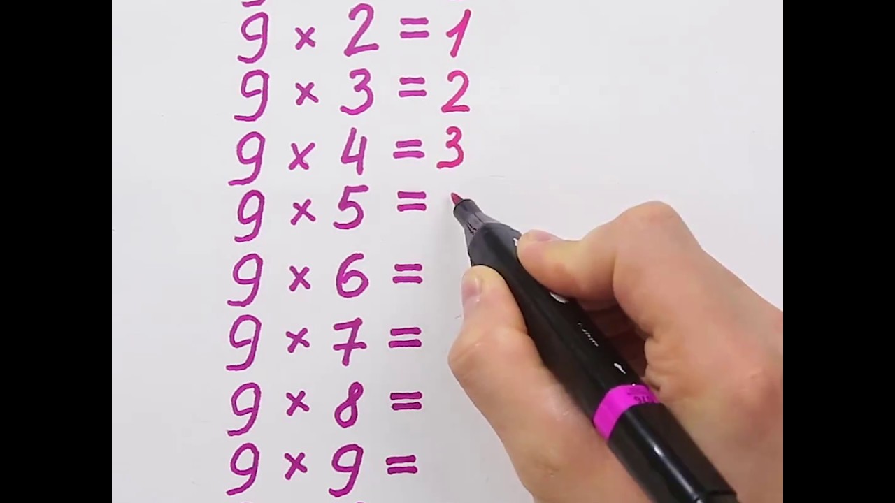 Uma maneira fácil de aprender a tabuada do 9 🤓 - YouTube