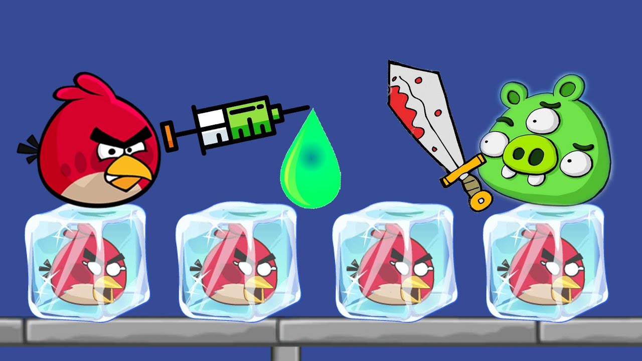 Unfreeze Angry Birds - DRAW WATER WAYS TO DROP RAINBOW WATER ON FROZEN ...