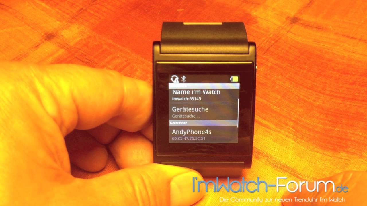 I'm Watch Bluetooth Pairing with iPhone 4S - YouTube
