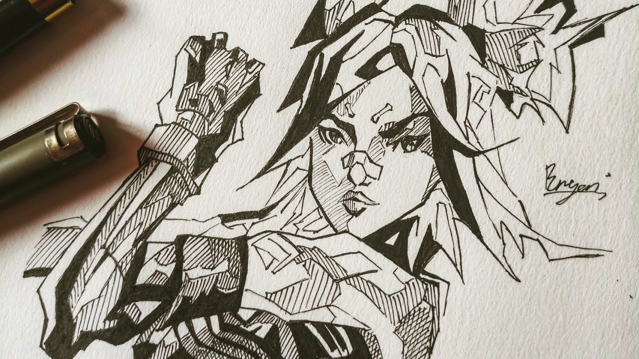 Drawing Neon From Valorant - YouTube