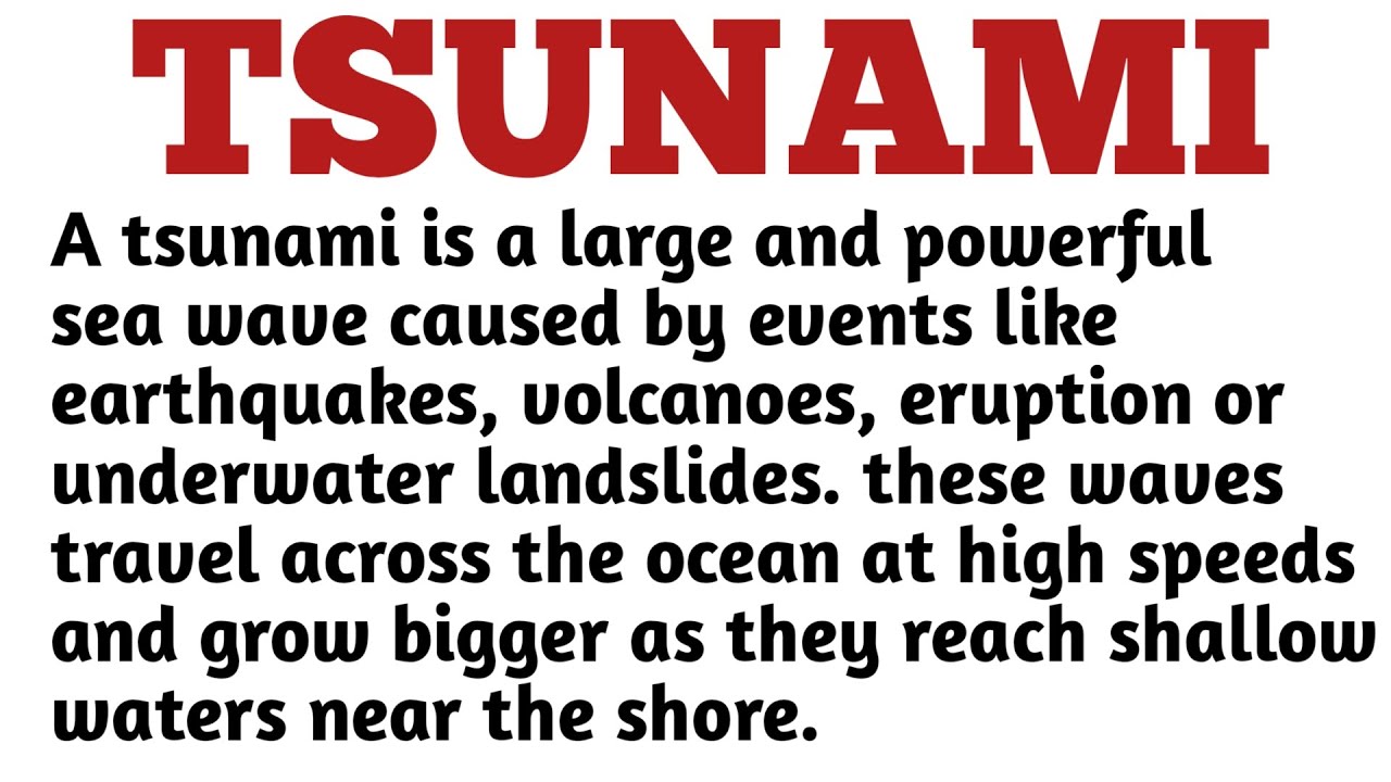 Essay on Tsunami || Tsunami || Essay writing on Tsunami || Tsunami Mai ...
