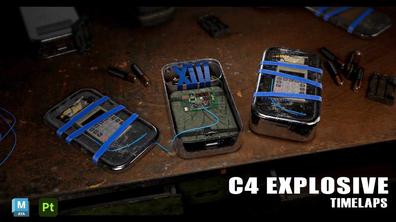 C4 Explosive in Lunch box | Autodesk Maya + Substance 3D Painter - YouTube