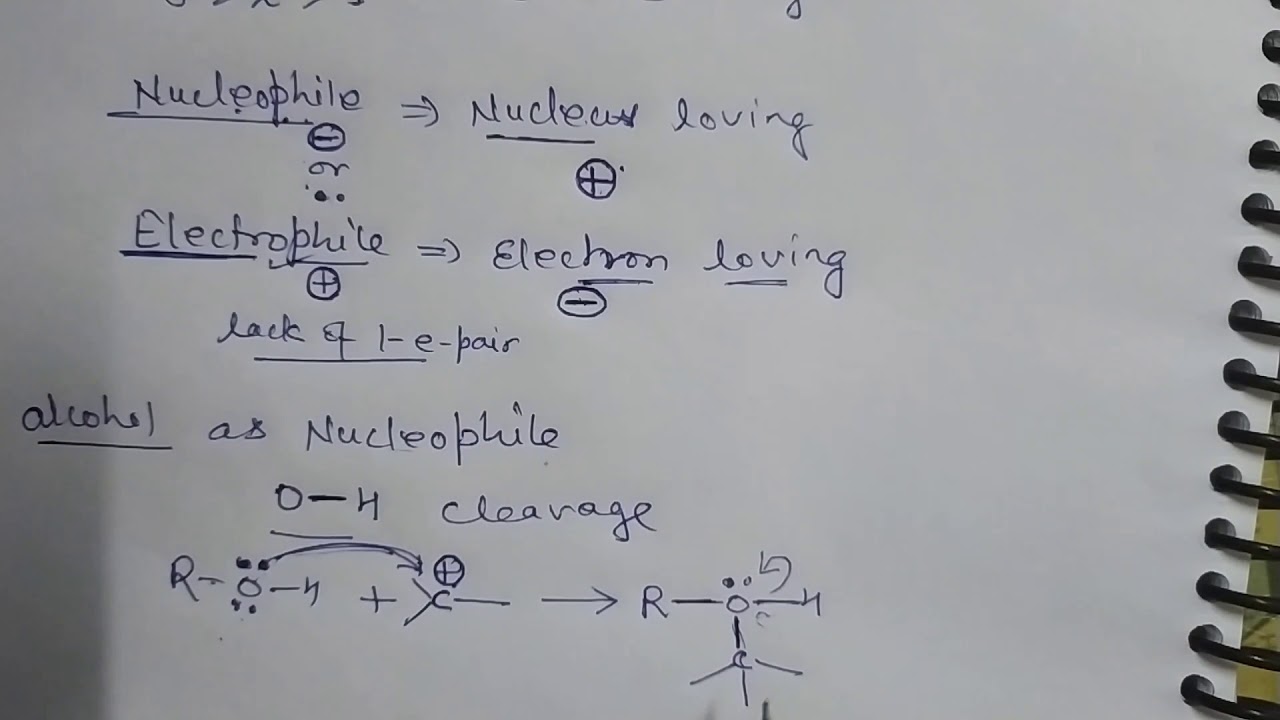 #alcohol as a #nucleophile and as #electrophile class XII #ICSE #CBSE # ...
