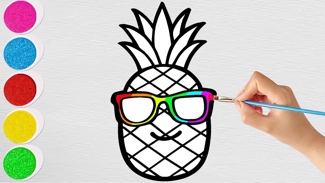 How to Draw a Cute Pineapple | Easy Step-by-Step Tutorial - YouTube