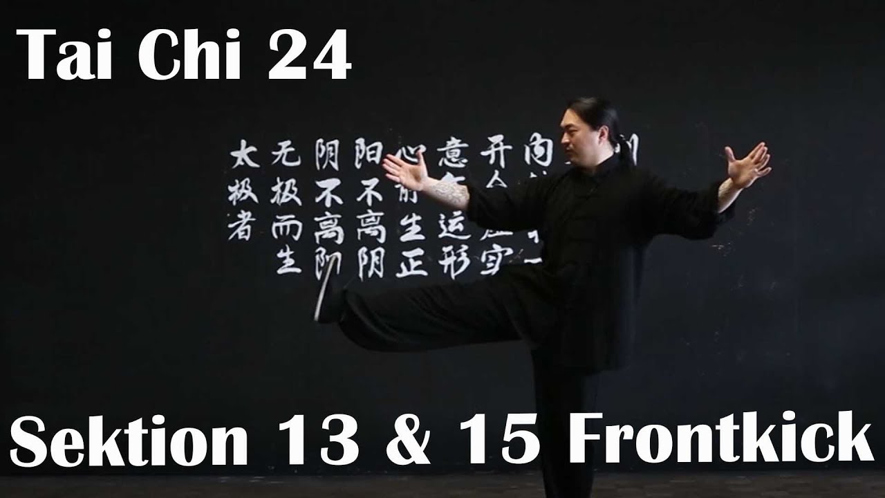 Tai Chi 24 - Tutorial: Sektion 13 und 15 / 24式太极拳 / 左右蹬脚 - YouTube