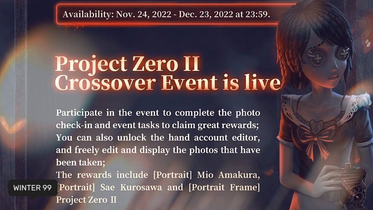Details of the Event｜Identity V x Project Zero II｜ Geisha- Sae Kurosawa ...