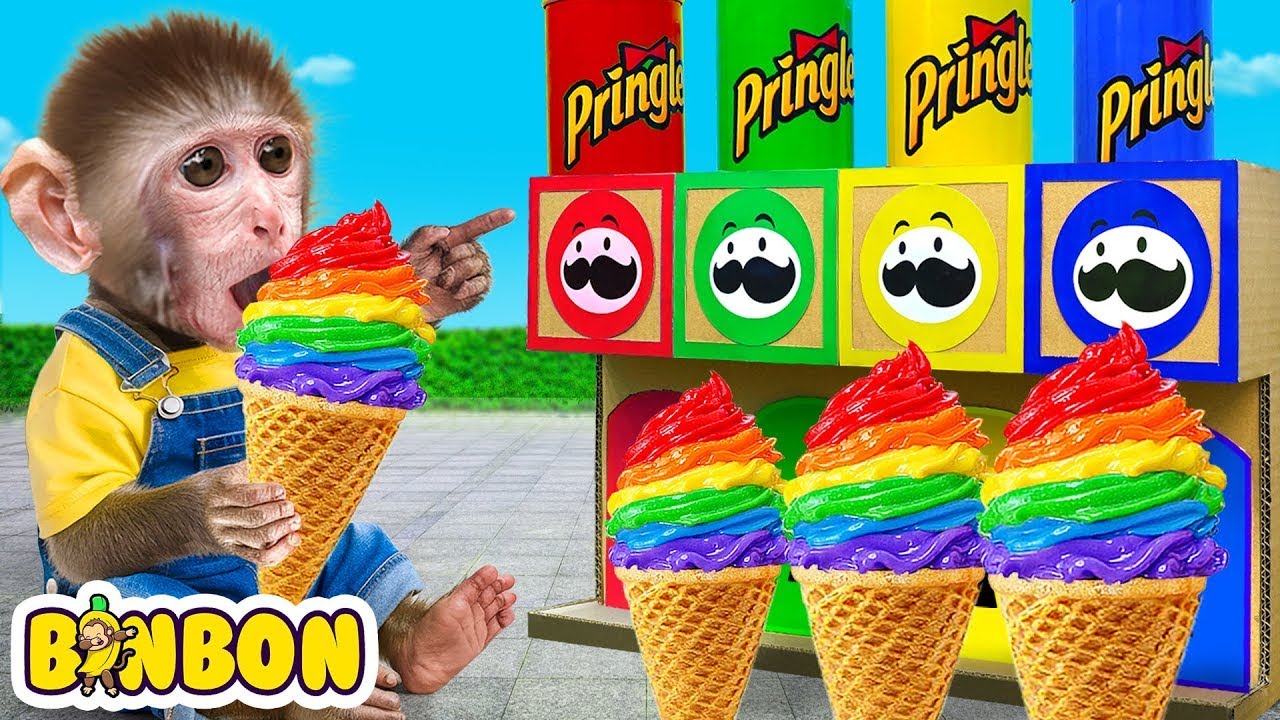 Monkey BoBo make Rainbow Icecream | Animal Monkey BoBo - YouTube