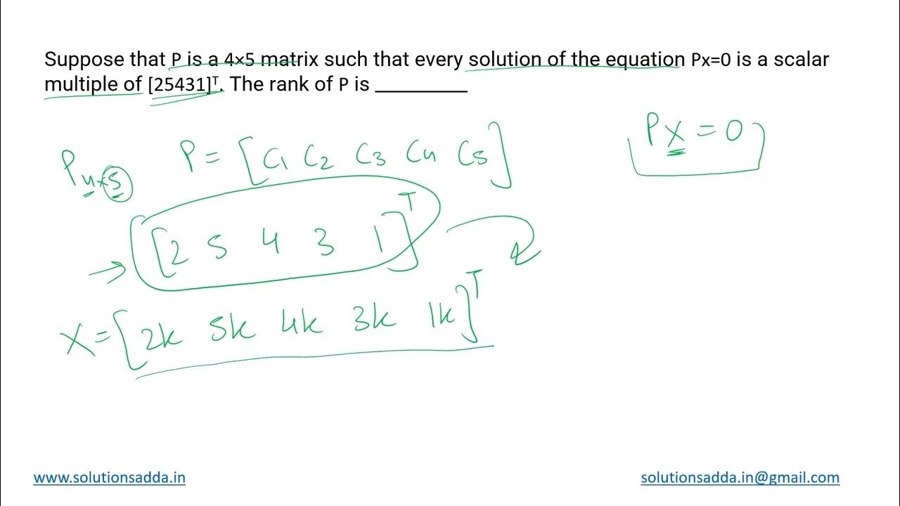 Gate 2021 Set 2 Em Linear Algebra Gate Test Series Solutions Adda Explained By Pooja