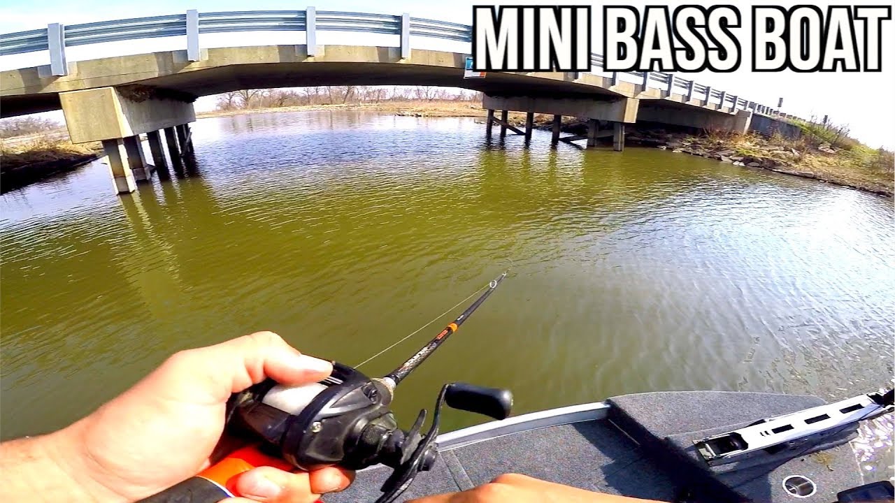 Fishing in the MINI Bass Boat!!! (Maiden Voyage) - YouTube