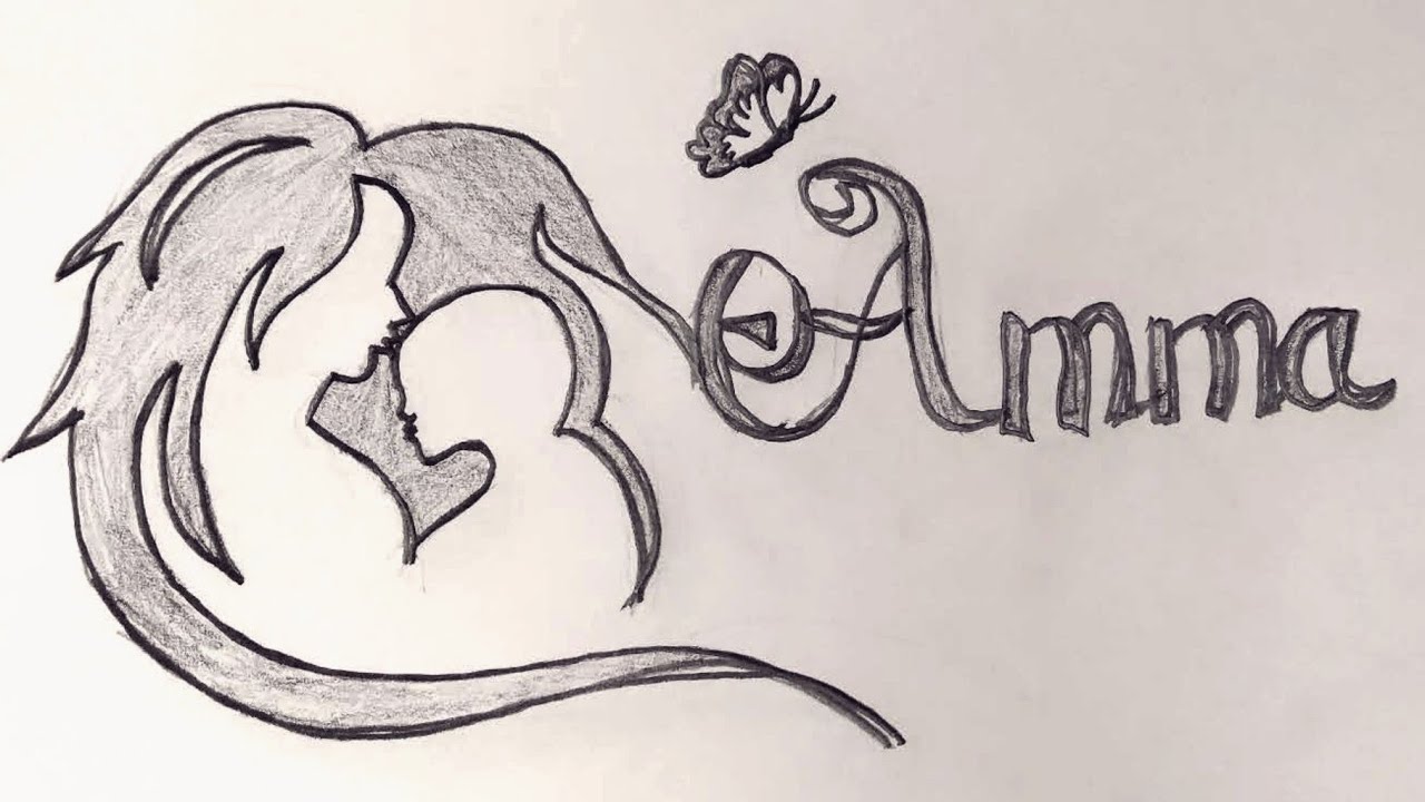How to Draw Amma Easy Trick - YouTube