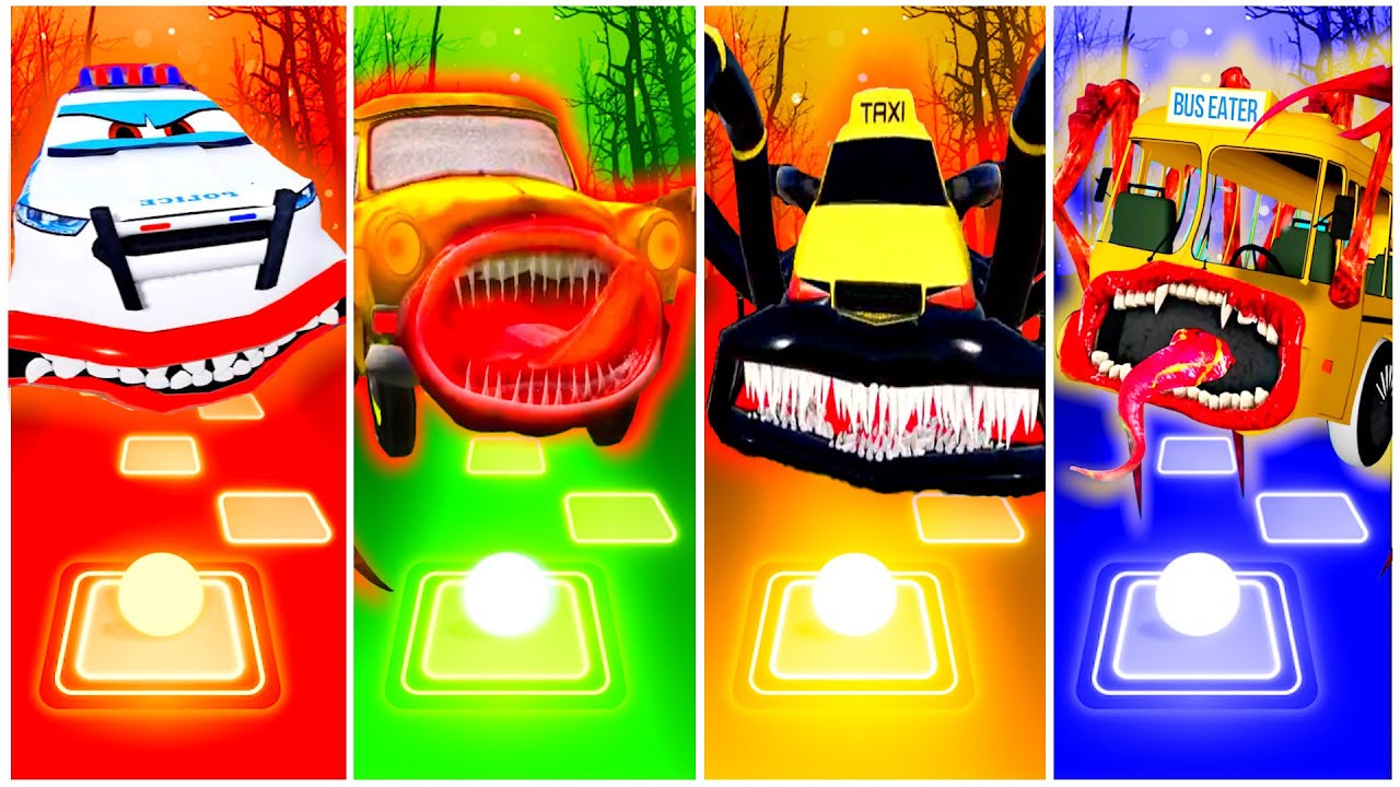 Police Car Eater vs Car Eater vs Taxi Car Eater vs Bus Eater - Tiles ...