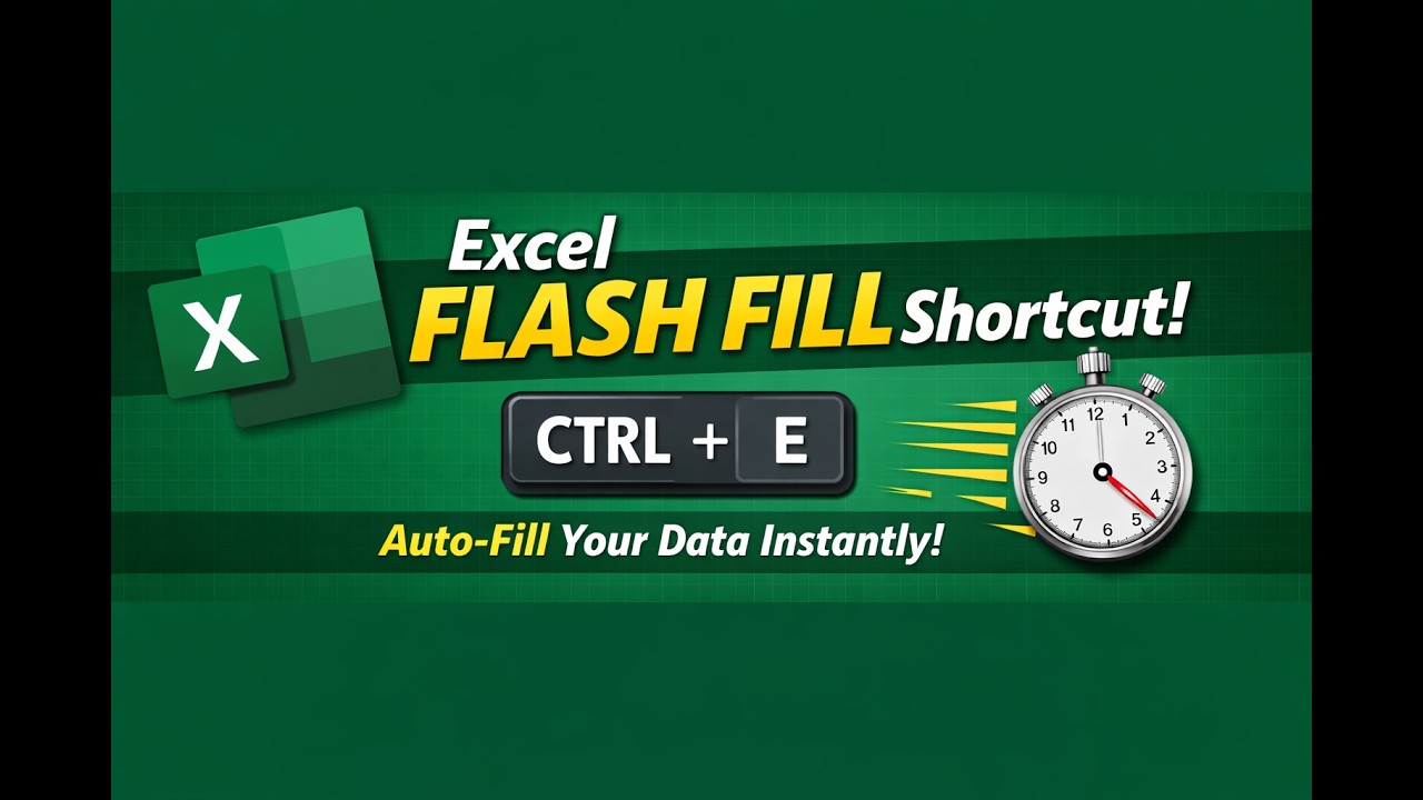 Excel Flash Fill Shortcut (Ctrl + E) | Auto Fill Data in Seconds! - YouTube