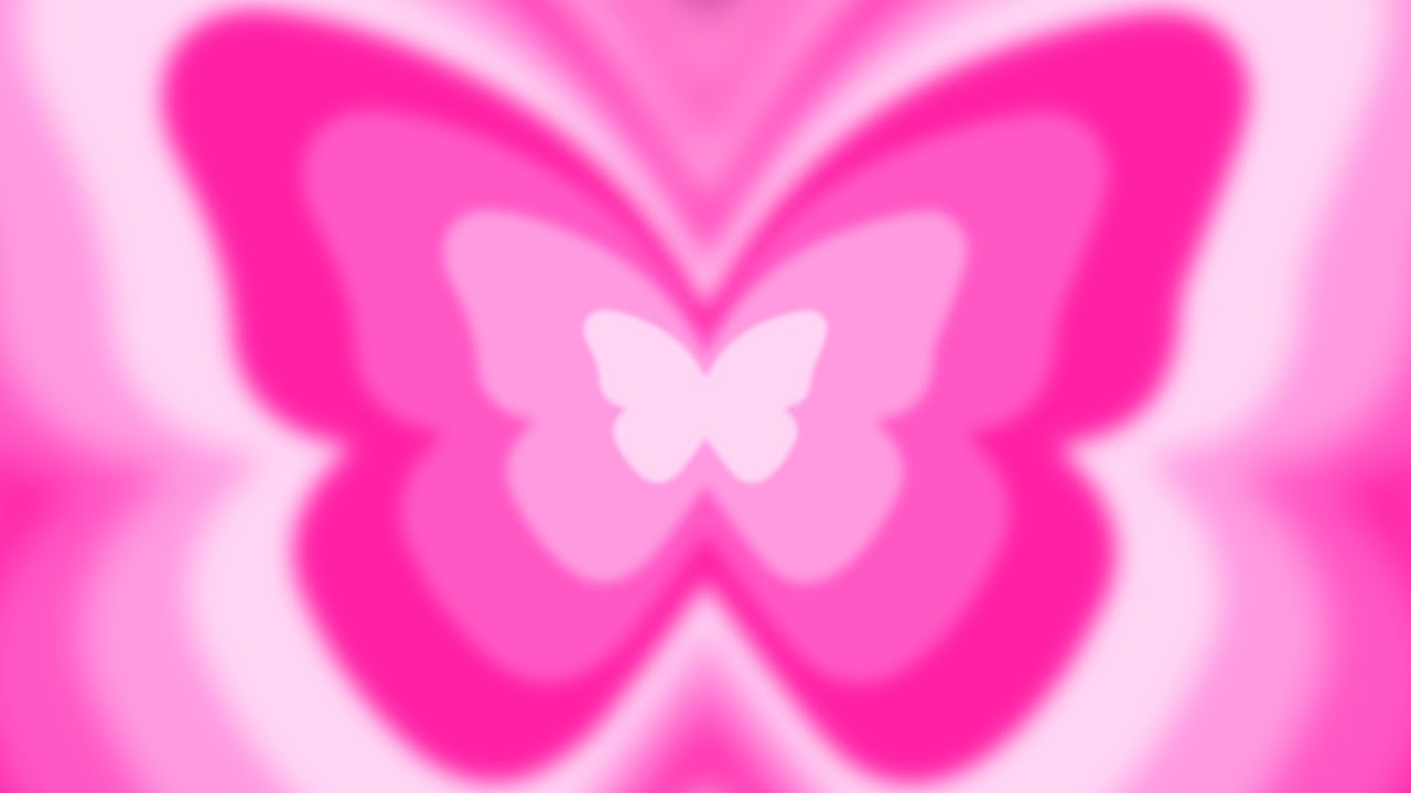 4K 1 Hour Y2K Aesthetic Aura Pink Butterfly Tunnel Screensaver ...