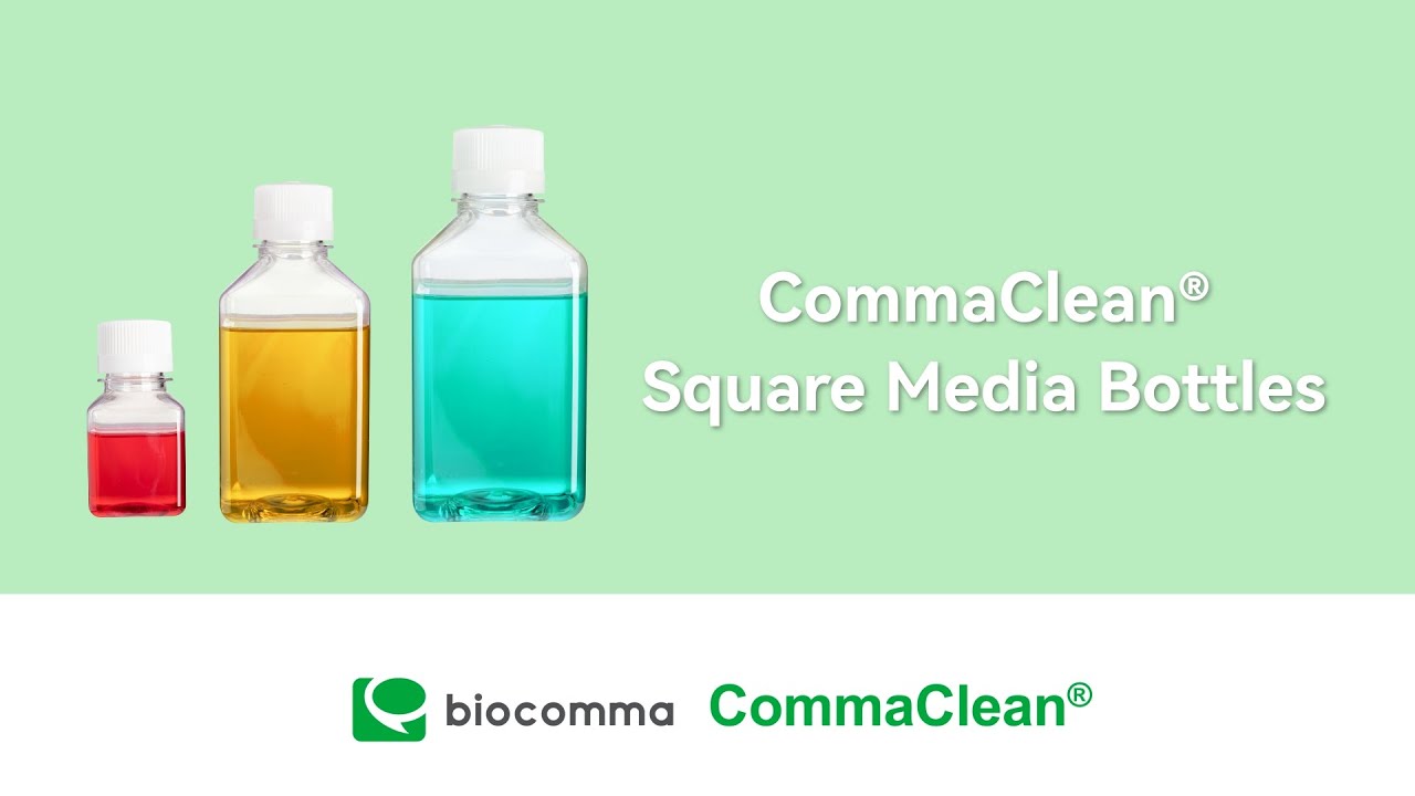 Biocomma CommaClean® Square Media Bottles - YouTube