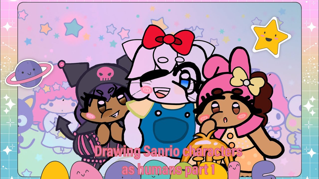 Drawing Sanrio characters as humans part 1 - YouTube