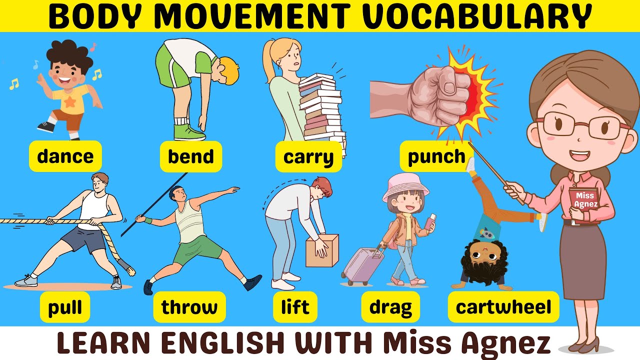 30+ Action Words | Body Movement Vocabulary in English With Examples ...