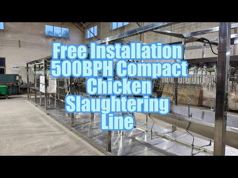 Free-Installation 500BPH Compact Chicken Slaughtering Line |Plug & Play Poultry Processing Equipment