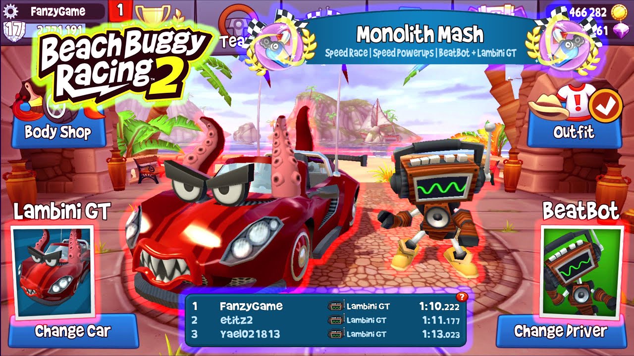 Monolith Mash Speed Powerups 1st - BeatBot + Lambini GT - Beach Buggy ...