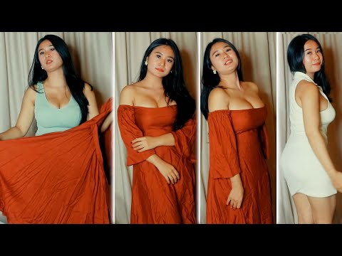 LONG DRESS TRY ON HAUL , NO BRA ?? | AWAS SALAH FOKUS !