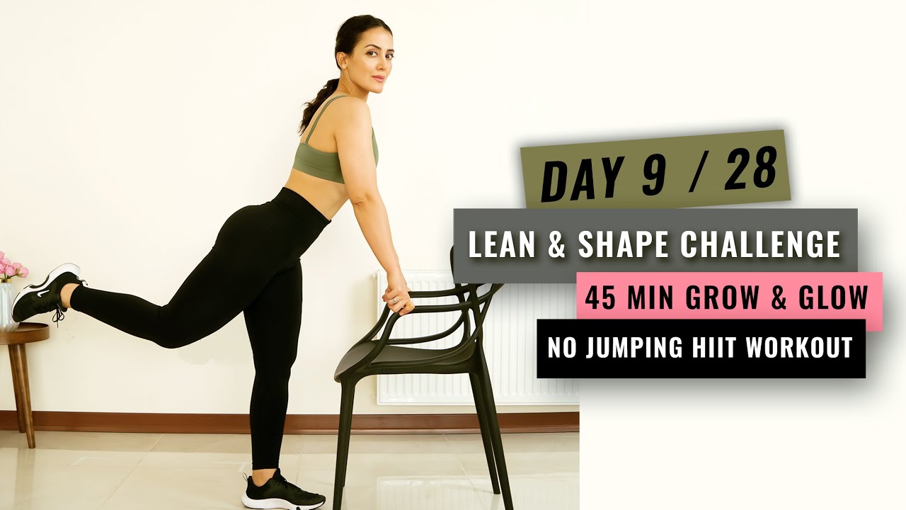 Day 9 / 28 : 45 MIN NO JUMPING WORKOUT - No Equipment, No Repeat, Full ...
