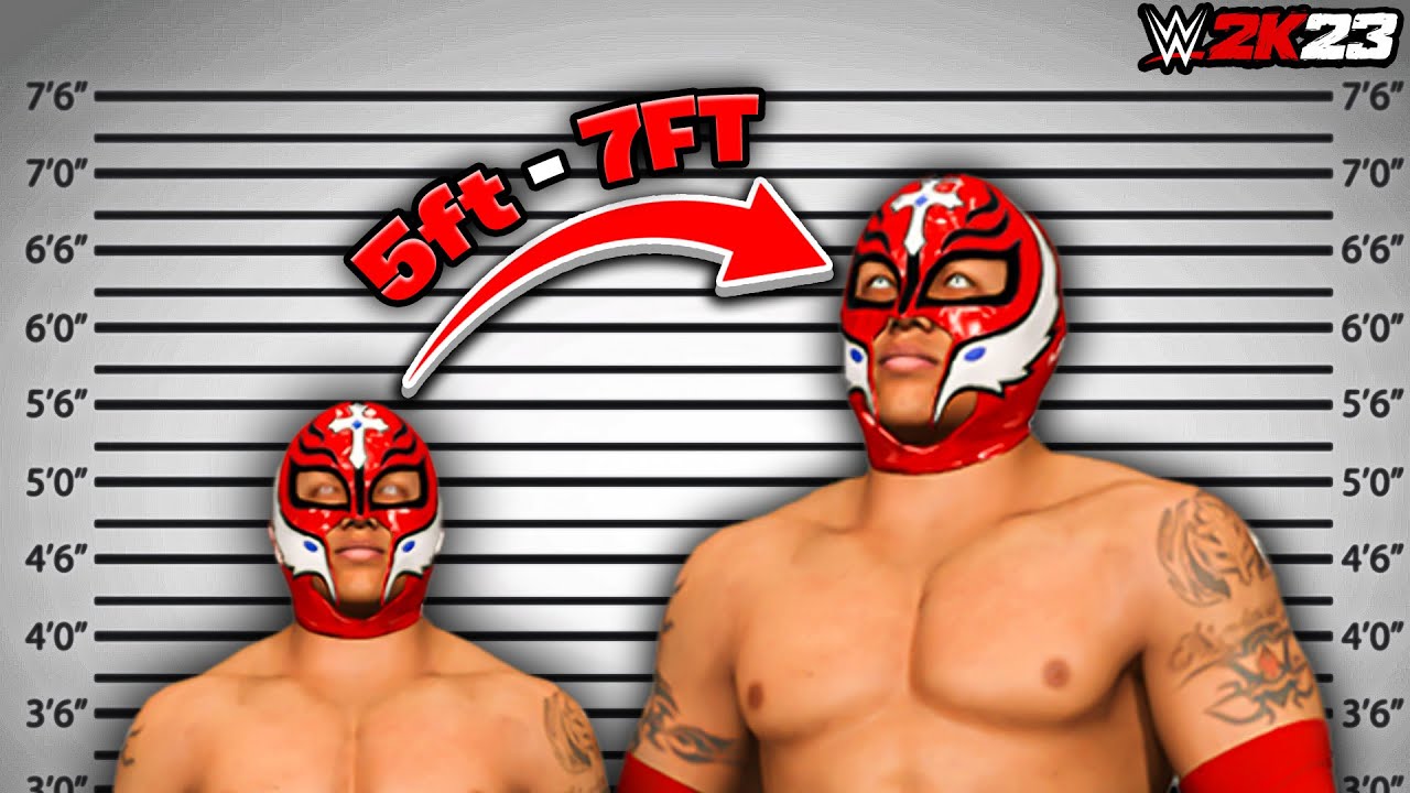 WWE 2K23 But I Made Rey Mysterio 7 Feet Tall - YouTube