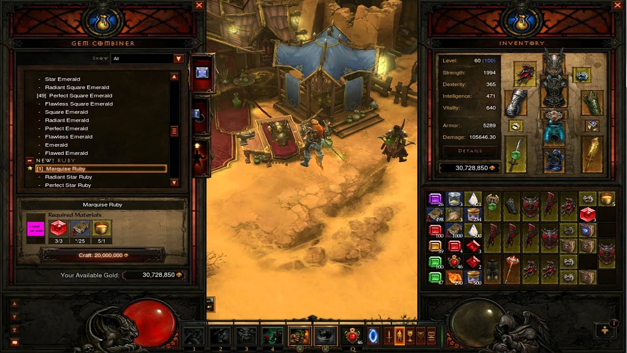 Diablo 3 -THE NEW MARQUISE RUBY GEM PTR 1.0.7 - YouTube