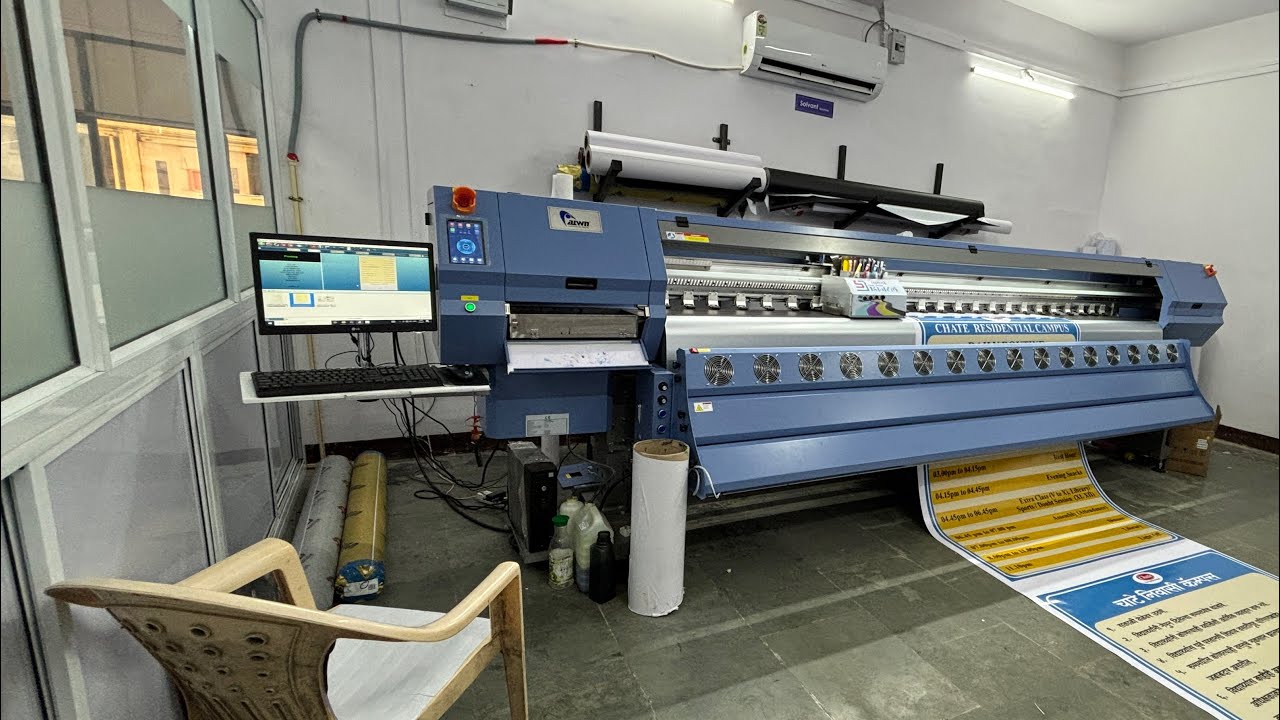 Allwin 1024i 4 Heads 1 pass vinyl printing - YouTube