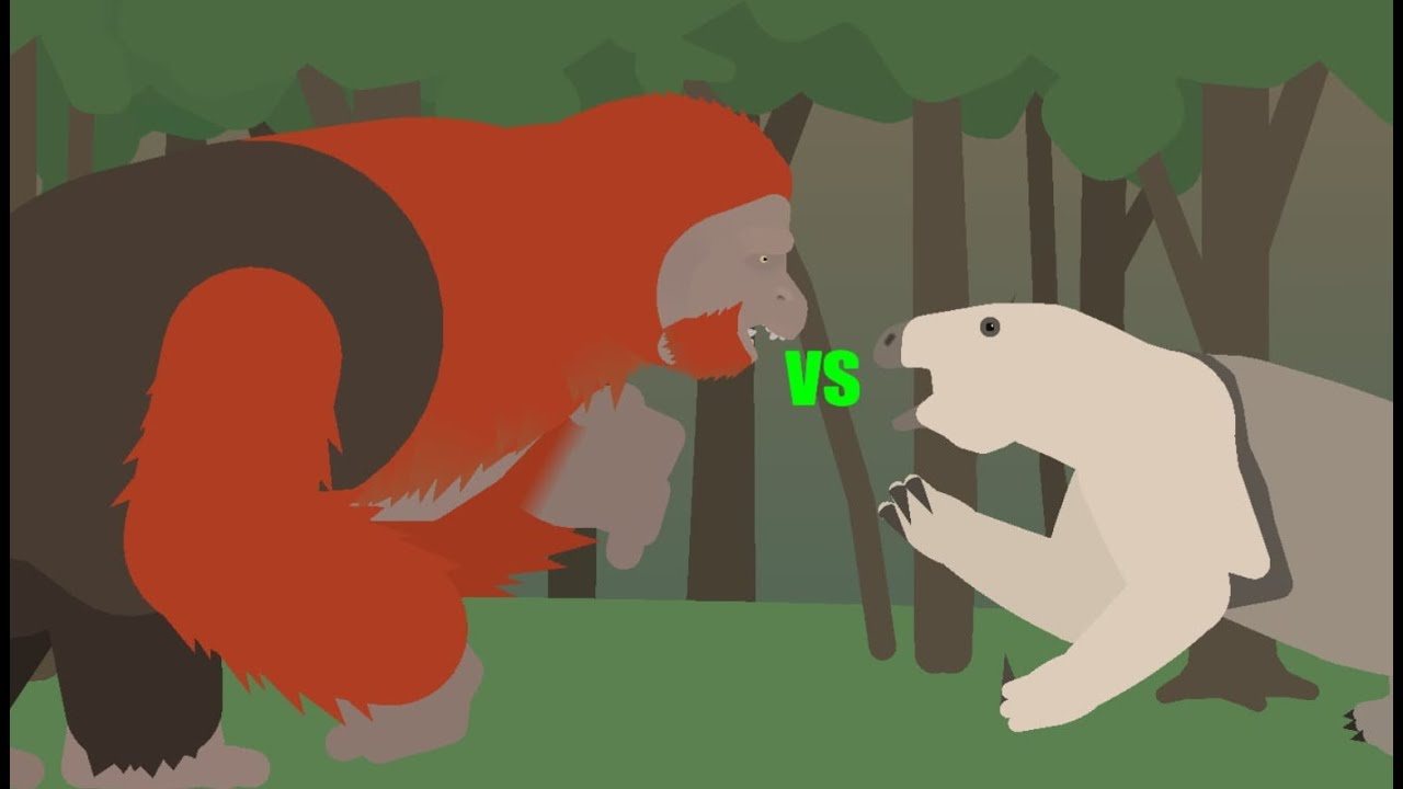 (battle arena) gigantopithecus vs megatherium - YouTube