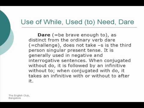 Use Of While, Used (to) Need, Dare [Unit 50] - YouTube