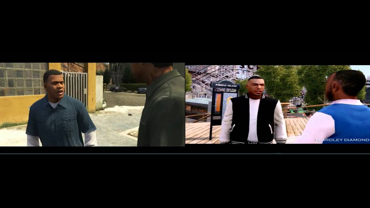 Grand theft auto five (GTA V) trailer with GTA IV engine - comparaison ...