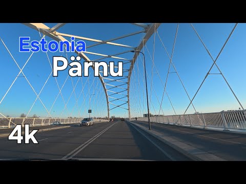 Pärnu 4k. Driving in Estonia. City Parnu. 