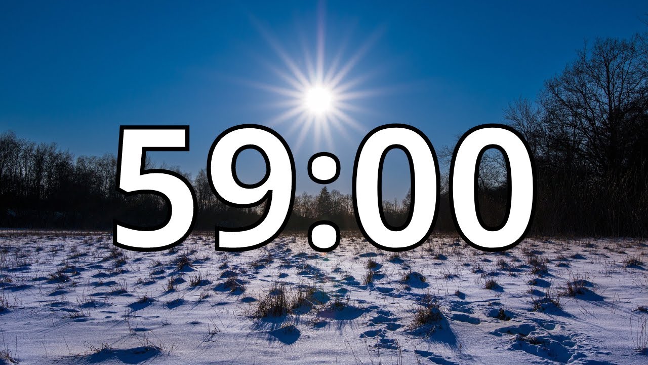 59 Minutes Winter Timer Countdown With Music and Alarm (Simple Beep ...