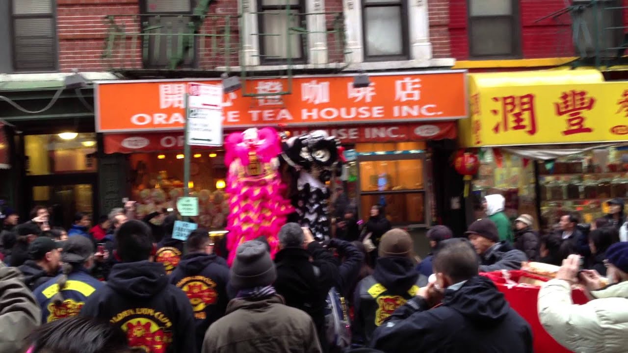 2013-Year of Snake-Lions Dance in NY Chinatown - YouTube
