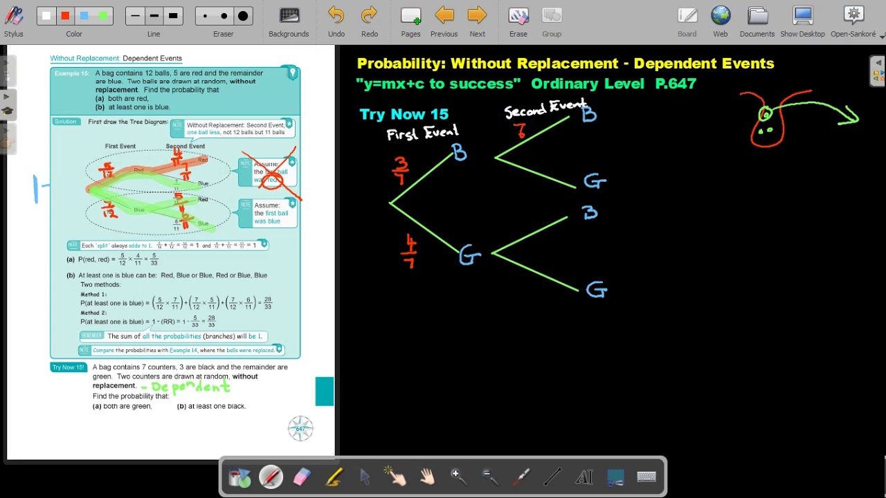 12 10 Probability Without Replacement Dependent Events - YouTube