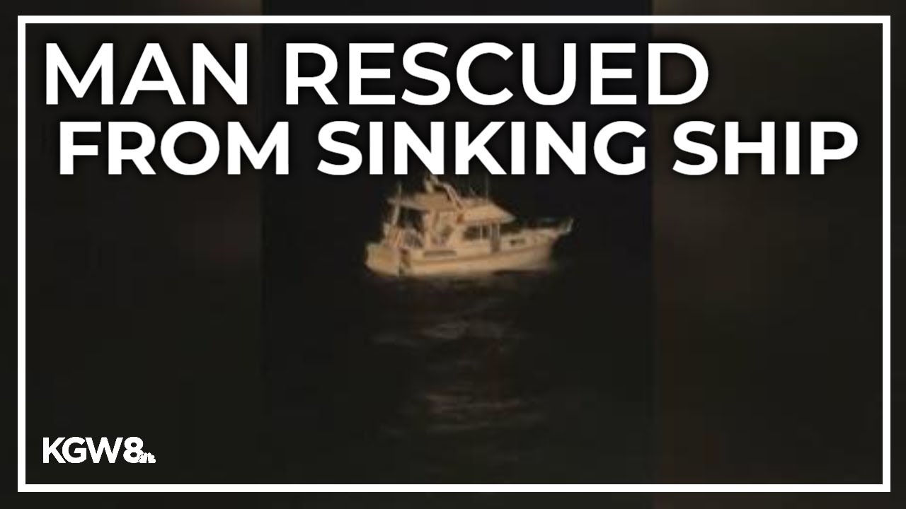 Fishing boat saves man from sinking ship off Astoria coast - YouTube
