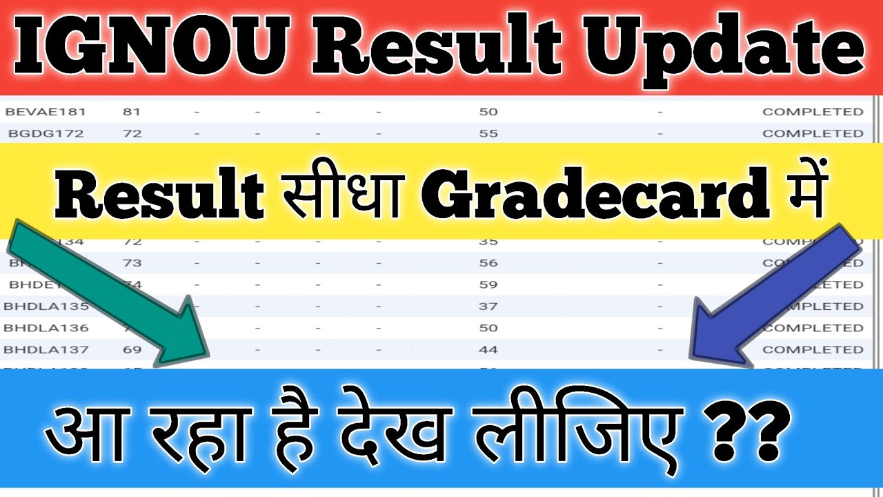 (BIG Problem) IGNOU Results Update 2025 IGNOU Result in grade card ...