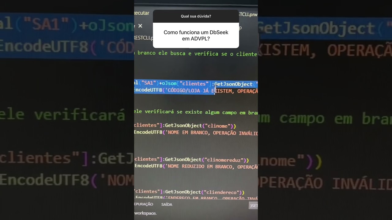 DBSEEK em TOTVS PROTHEUS ADVPL - YouTube