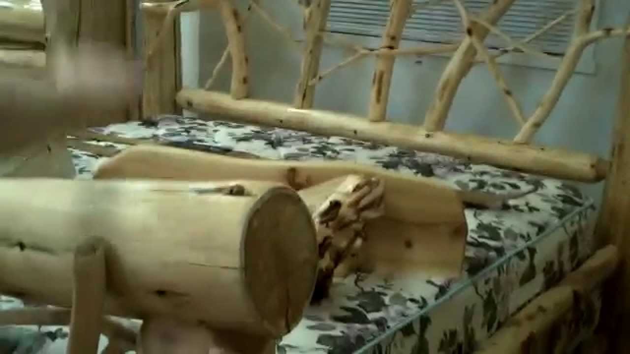 Wooden Bed Frame Made Of Logs - YouTube
