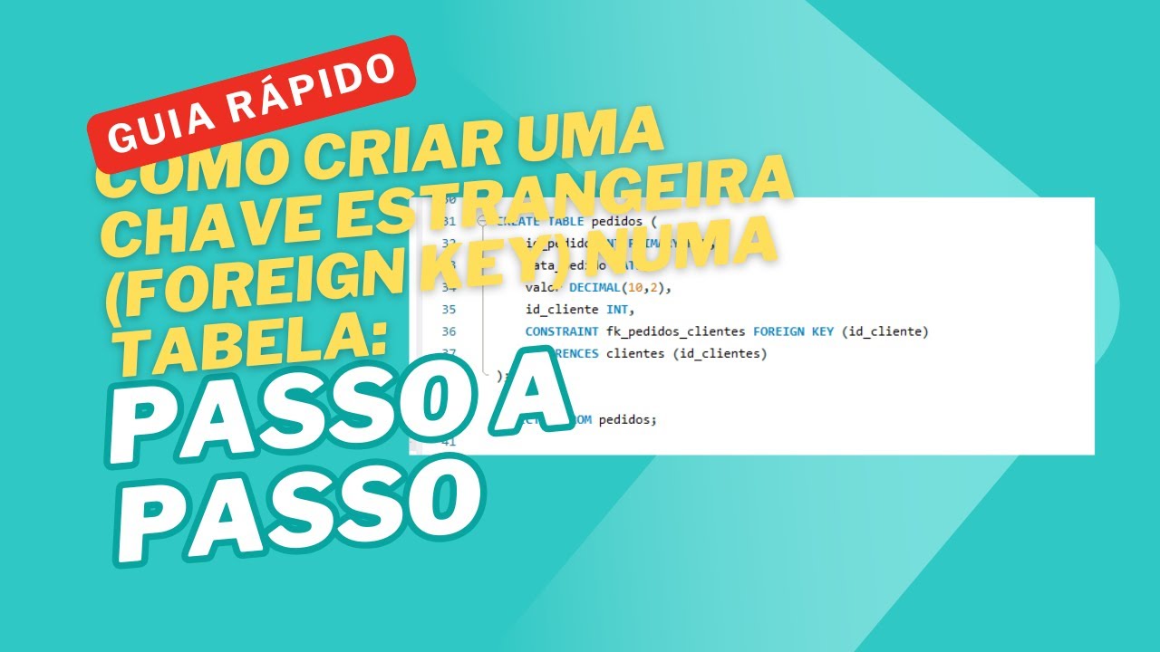 Como Criar uma Chave Estrangeira (FOREIGN KEY) numa Tabela: Passo a ...