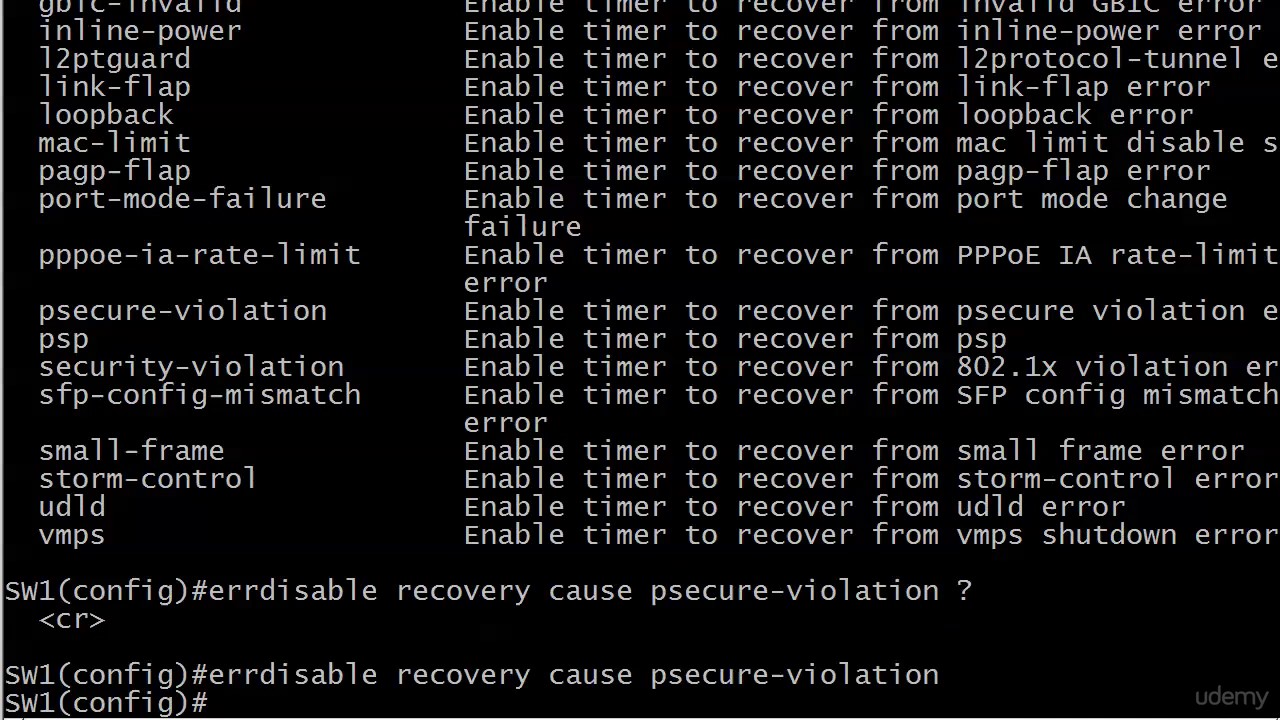 32 Port Security Sticky And Errdisable Recovery - YouTube