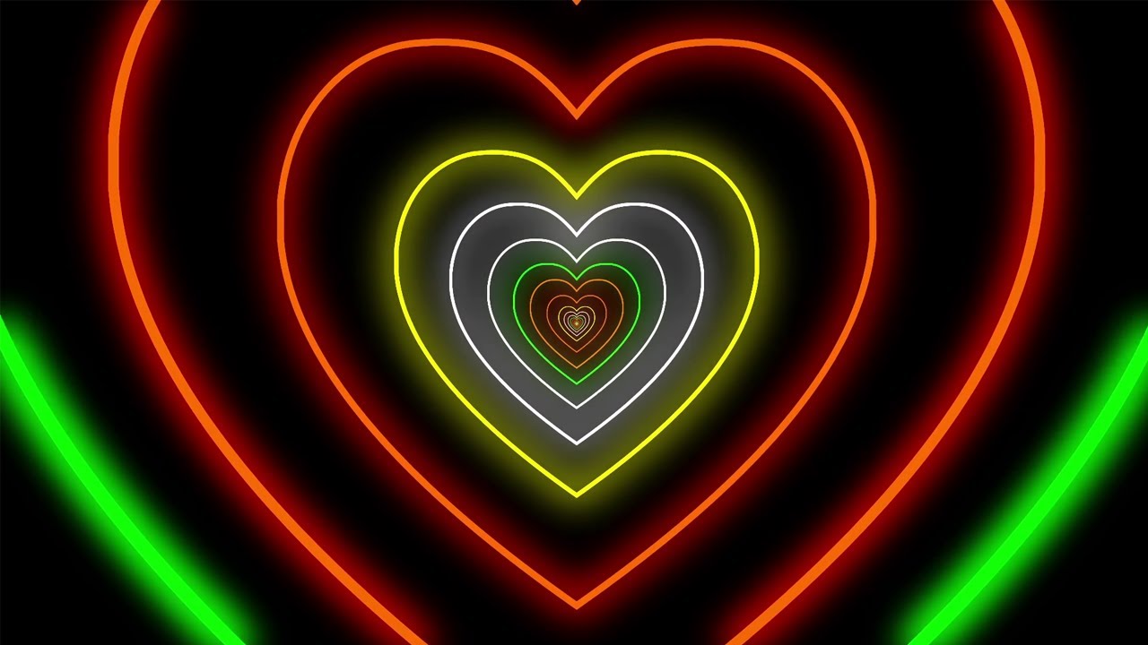 Orange heart background animated video ǁ Heart Motion Endless Screensaver ǁ Abstract infinity ...
