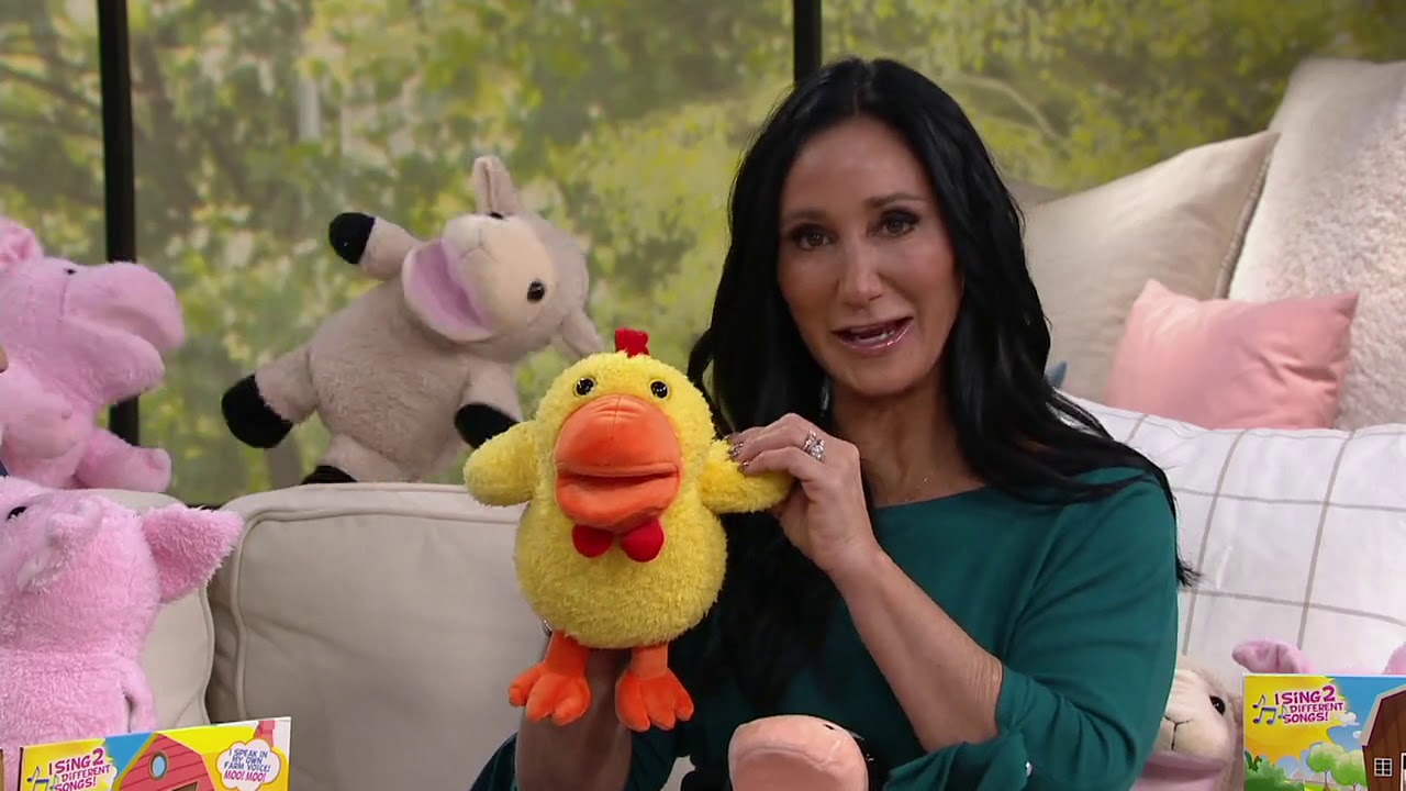 Set of 2 Farm Animal Singing Hand Puppets on QVC - YouTube